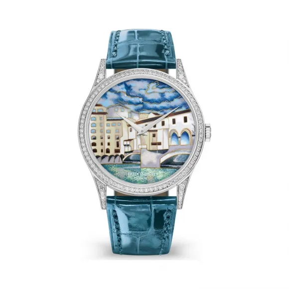 百达翡丽/Patek Philippe 卡拉特拉瓦 Calatrava 系列 18k白金镶钻 自动机械机芯 5077-100G-031-小迈步 ...