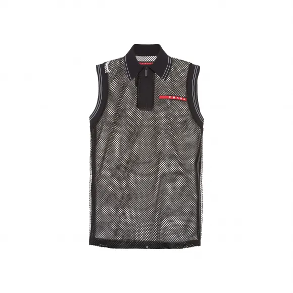 普拉达/Prada 无袖网眼织物Polo衫 139684-1X0Z-F0002-S-211-小迈步海淘品牌官网