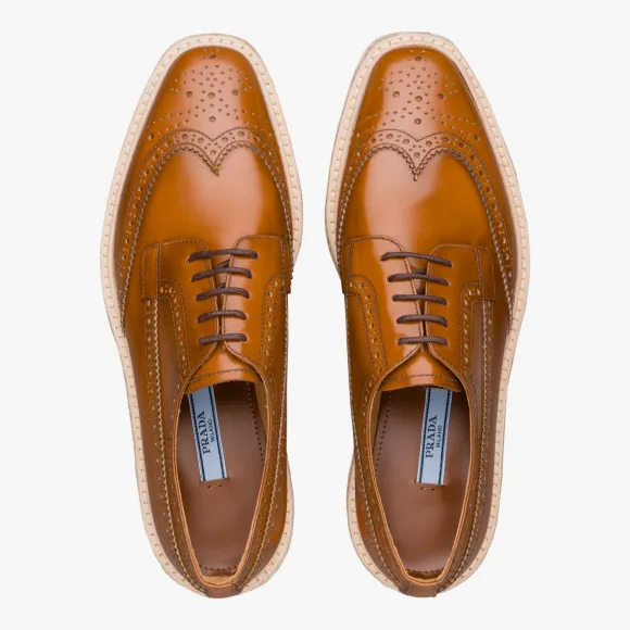 普拉达/Prada 烟草色 德比鞋 1E206D ULR F0005-小迈步海淘品牌官网