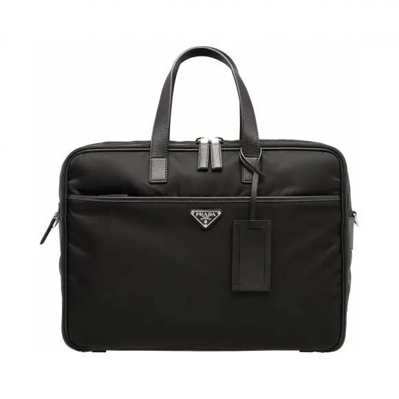 普拉达/Prada Re-Nylon 再生尼龙和Saffiano 皮革公文包 2VE407-2DMH-F0002-小迈步海淘品牌官网