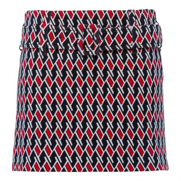 普拉达/Prada 蓝色+红色 迷你裙 P158OH 1TOV F059F-小迈步海淘品牌官网