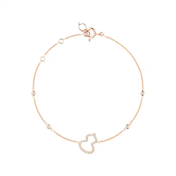 麒麟/qeelin Petite Wulu 18K玫瑰金钻石手链 WU-BR0016A-RGD-小迈步海淘品牌官网