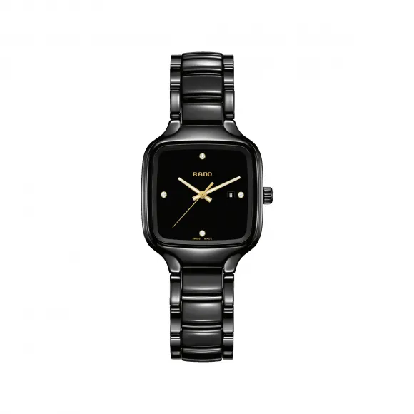 雷达/Rado True Square Diamonds 石英机芯 女表 R27080722-小迈步海淘品牌官网