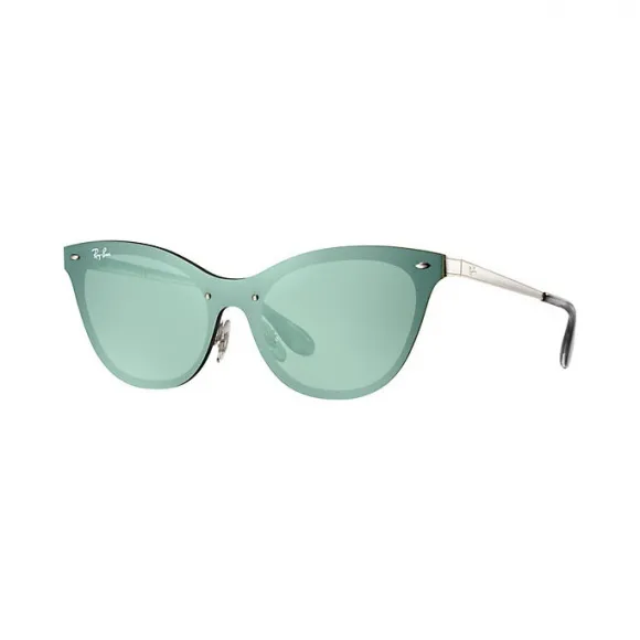 Ray-Ban 雷朋 Blaze Cat Eye RB3580N 银色 - 不锈钢 - 绿色/银色 镜片 - 0RB3580N042/3043 ...