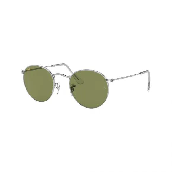 雷朋/Ray-Ban ROUND METAL LEGEND GOLD 搭 银色 的 浅绿色 太阳眼镜 RB3447-91984E-53-21 ...