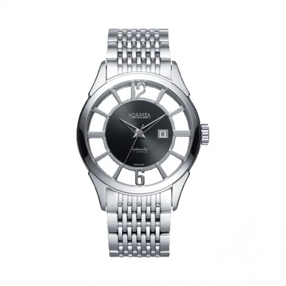 罗马表/Roamer 信心原创自动系列 全实心不锈钢表壳 瑞士全自动机械机芯 101550-41-00-10-小迈步海淘品牌官网