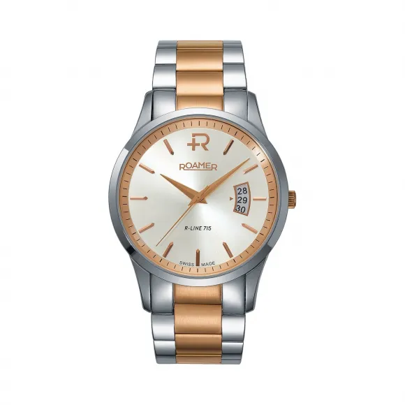 罗马表/Roamer R-Line 715系列 不锈钢表壳 瑞士优质石英机芯 715833-49-15-70-小迈步海淘品牌官网