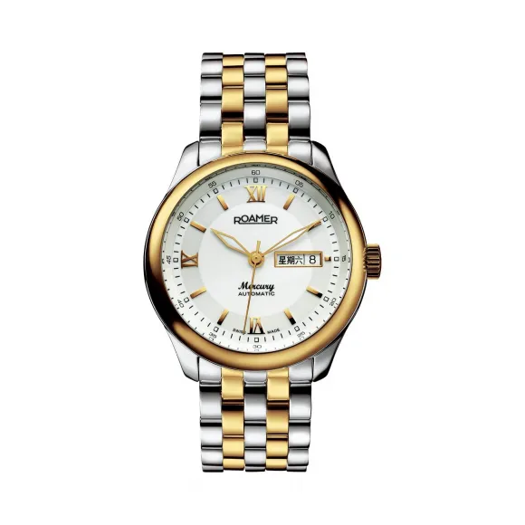 罗马表/Roamer 五行太阳家族系列-水星 全实心不锈钢表壳 瑞士全自动机械机芯 933637-47-25-90-小迈步海淘品牌官网