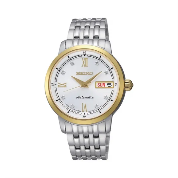 精工/Seiko Presage系列 不锈钢，不锈钢镀金表圈 自动机械机芯 女表 SRP396J1-小迈步海淘品牌官网