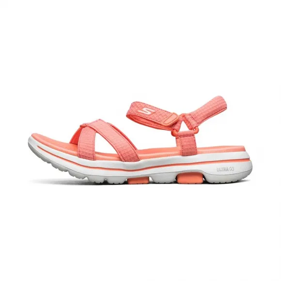 斯凯奇/Skechers 珊瑚色 GO WALK 5 女子休闲凉鞋 140096-CRL-小迈步海淘品牌官网