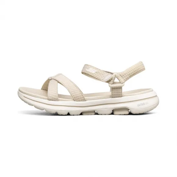 斯凯奇/Skechers 自然色 GO WALK 5 女子休闲凉鞋 140096-NAT-小迈步海淘品牌官网