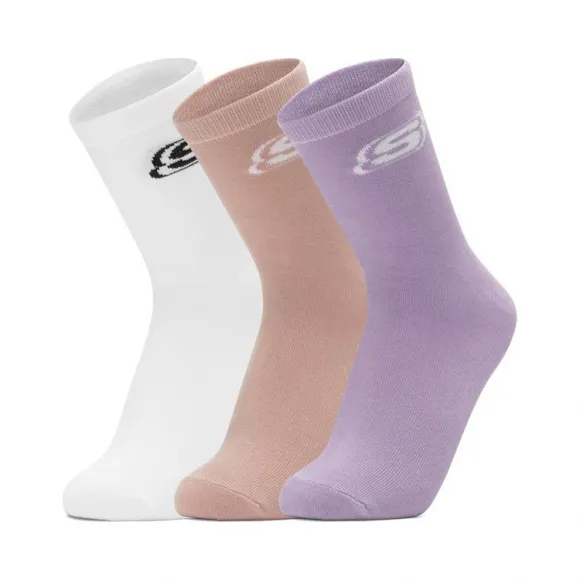 斯凯奇/Skechers 白色/粉色/紫色 CREW SOCK 男女同款中筒袜 L320W166-005D-小迈步海淘品牌官网