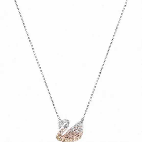 施华洛世奇/Swarovski Swarovski Iconic Swan 链坠 天鹅 小码 米色 镀铑 5215034-小迈步海淘品牌官网