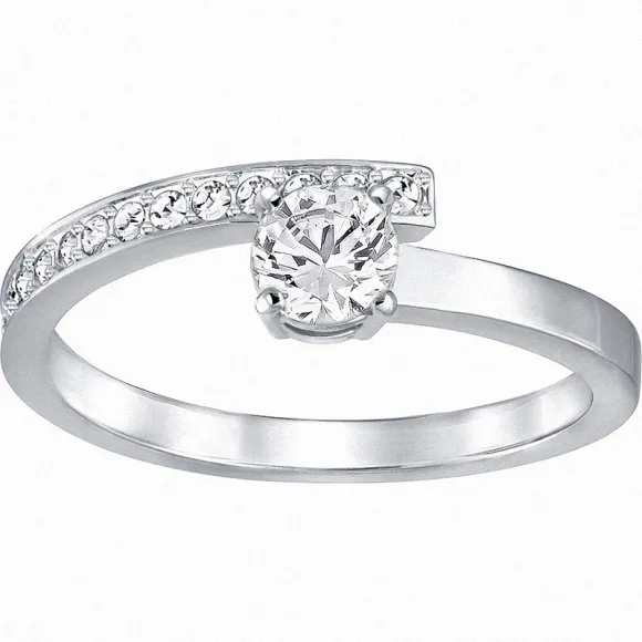 施华洛世奇/Swarovski 戒指 Fresh 戒指, 小码, 白色, 镀白金色 5257480-小迈步海淘品牌官网