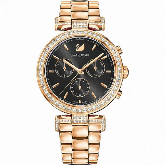 施华洛世奇/Swarovski Era Journey 腕表, 金属手链, 灰色, 玫瑰金色调 PVD 5295366-小迈步海淘品牌官网