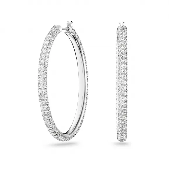 施华洛世奇/Swarovski Stone 大圈耳环 密镶 大码 白色 镀铑 5389432-小迈步海淘品牌官网