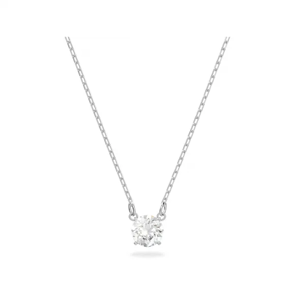 施华洛世奇/Swarovski Attract 项链 圆形切割 白色 镀铑 5408442-小迈步海淘品牌官网