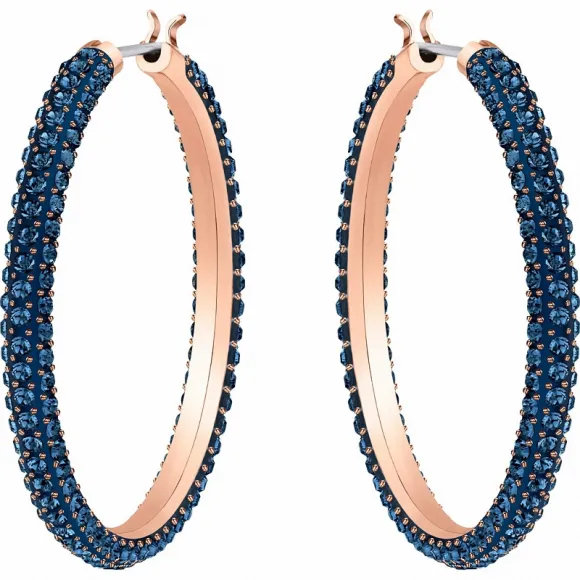 施华洛世奇/Swarovski 耳饰 Stone 穿孔耳环, 蓝色, 镀玫瑰金色 5408459-小迈步海淘品牌官网