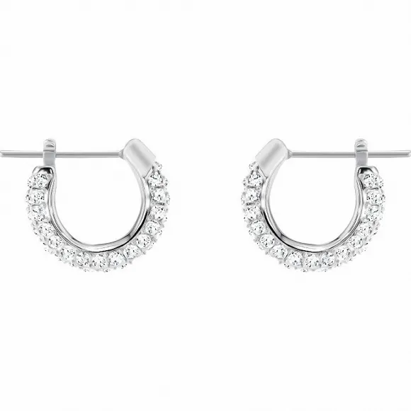 施华洛世奇/Swarovski Stone 大圈耳环 小码 白色 镀铑 5446004-小迈步海淘品牌官网