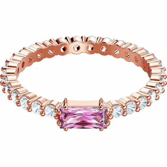 施华洛世奇/Swarovski 戒指 Vittore 戒指, 彩色设计, 镀玫瑰金色 5448890-小迈步海淘品牌官网