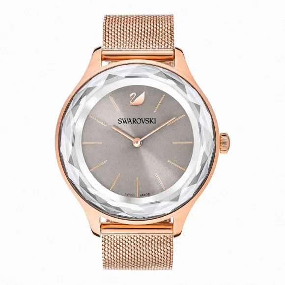 施华洛世奇/Swarovski Octea Nova 腕表, Milanese 手链, 灰色, 玫瑰金色调 PVD 5451634-小迈步海淘品牌官网