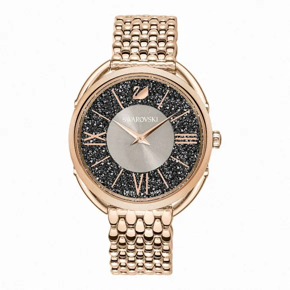 施华洛世奇/Swarovski Crystalline Glam 腕表 金属手链 灰色 香槟金色调润饰 5452462-小迈步海淘品牌官网