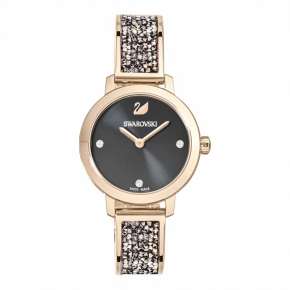 施华洛世奇/Swarovski Cosmic Rock 腕表, 金属手链, 灰色, 香槟金色调 PVD 5466205-小迈步海淘品牌官网