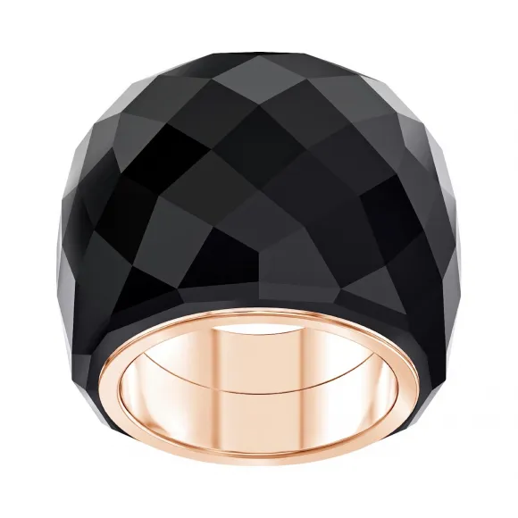 施华洛世奇/Swarovski Nirvana 戒指, 黑色, 玫瑰金色调 PVD 5474367-小迈步海淘品牌官网
