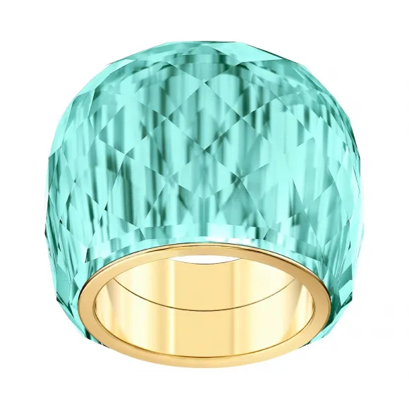 施华洛世奇/Swarovski Nirvana 戒指, 海蓝色, 金色调 PVD 5474370-小迈步海淘品牌官网