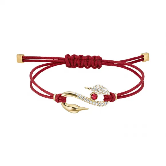 施华洛世奇/Swarovski Power Collection Hook 手链, 红色, 镀金色调 5508530-小迈步海淘品牌官网