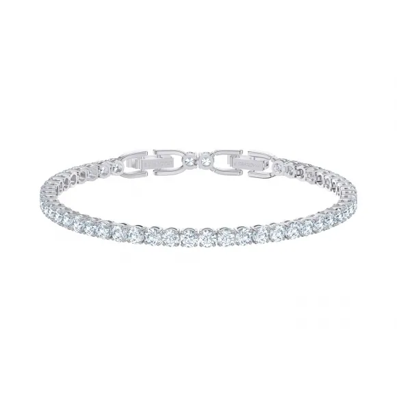 施华洛世奇/Swarovski Tennis Deluxe 手链 圆形切割 白色 镀铑 5513401-小迈步海淘品牌官网