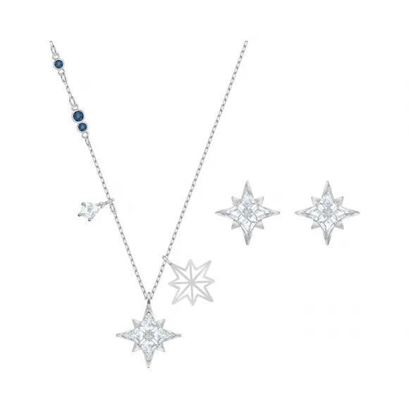 施华洛世奇/Swarovski Symbolic Star 套装, 白色, 镀铑 5517182-小迈步海淘品牌官网
