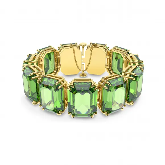 施华洛世奇/Swarovski Millenia 手链 超大仿水晶 八角形切割 绿色 镀金色调 5598347-小迈步海淘品牌官网