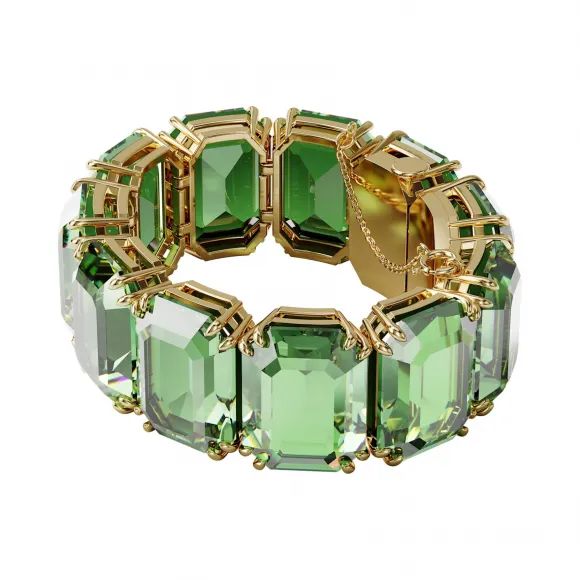 施华洛世奇/Swarovski Millenia 手链 超大仿水晶 八角形切割 绿色 镀金色调 5598347-小迈步海淘品牌官网