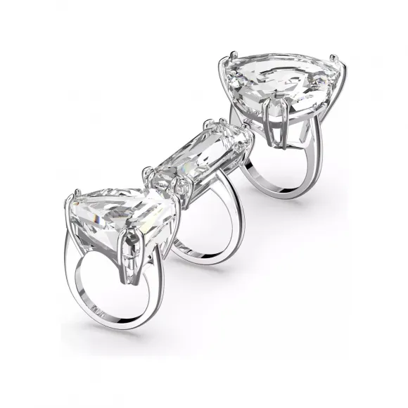 施华洛世奇/Swarovski Mesmera 个性戒指 套装 (3) 白色 镀铑 5600854-小迈步海淘品牌官网