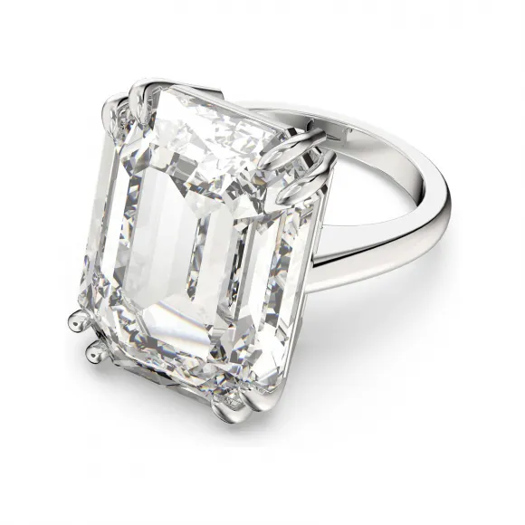 施华洛世奇/Swarovski Mesmera 个性戒指 八角形切割 白色 镀铑 5600855-小迈步海淘品牌官网