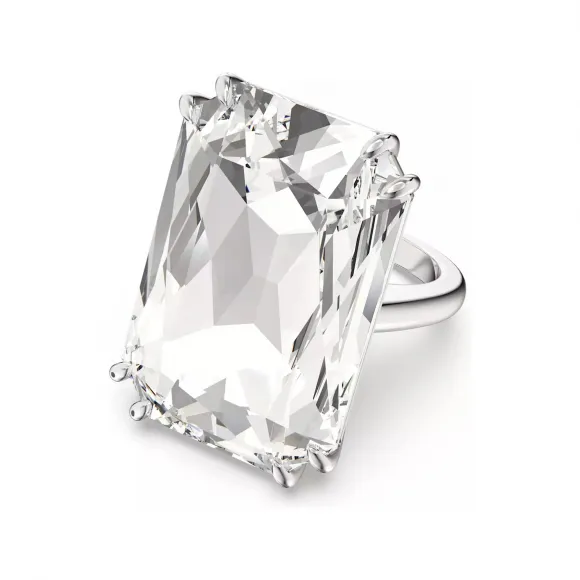 施华洛世奇/Swarovski Mesmera 个性戒指 超大仿水晶 白色 镀铑 5600858-小迈步海淘品牌官网