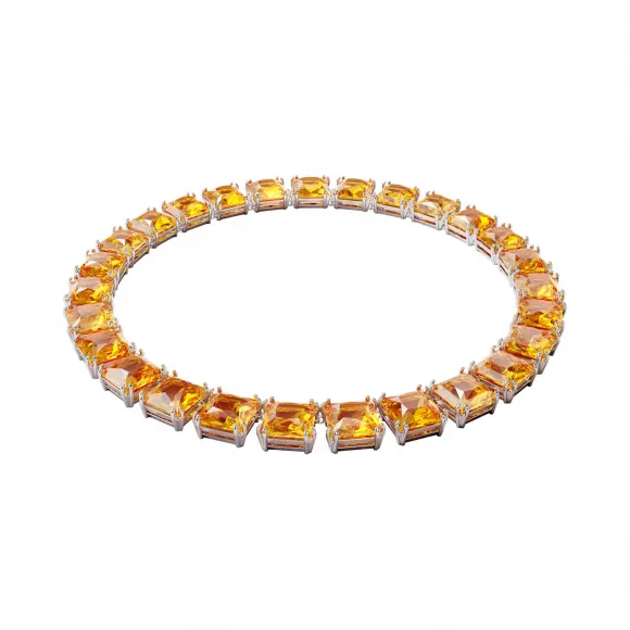 施华洛世奇/Swarovski Millenia 项链 方形切割 黄色 镀金色调 5609705-小迈步海淘品牌官网