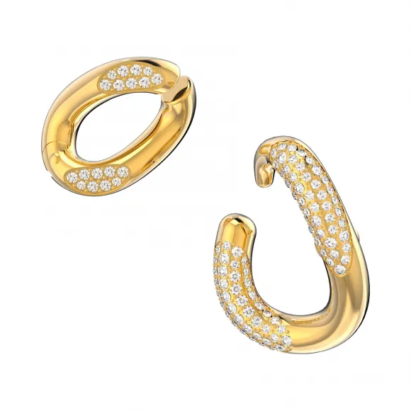 施华洛世奇/Swarovski Dextera 耳骨夹 套装（2）、不对称 白色 镀金色调 5615734-小迈步海淘品牌官网