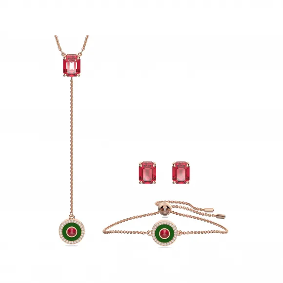 施华洛世奇/Swarovski Alea 套装 彩色 镀玫瑰金色调 5649791-小迈步海淘品牌官网