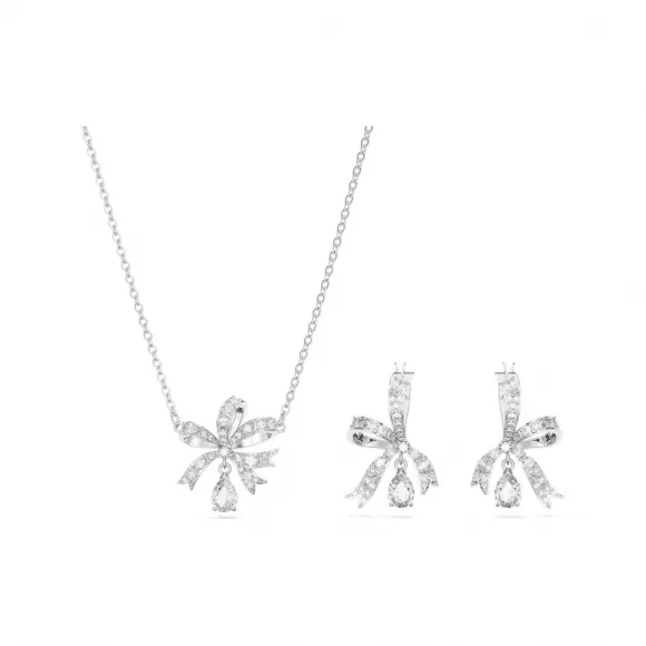 施华洛世奇/Swarovski Volta 套装 蝴蝶结 白色 镀铑 5660118-小迈步海淘品牌官网