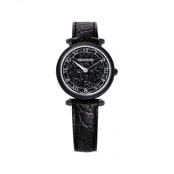 施华洛世奇/Swarovski Crystalline Wonder 腕表 瑞士制造 真皮表带 黑色 5664311-小迈步海淘品牌官网