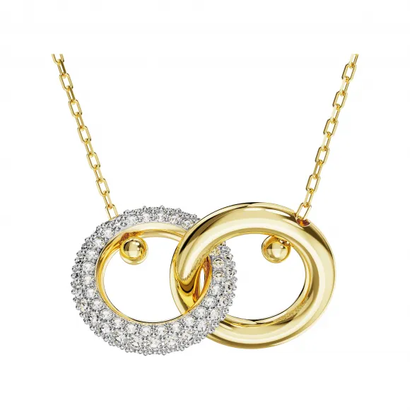 施华洛世奇/Swarovski Dextera 链坠 环形相扣 白色 镀金色调 5668820-小迈步海淘品牌官网