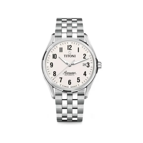 梅花/Titoni 空中霸王系列 40.50 MM 精钢 自动机械机芯 男表 83906-S-698-小迈步海淘品牌官网