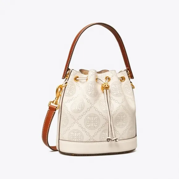 汤丽柏琦/Tory Burch T Monogram 冲孔皮革水桶包 80768-104-小迈步海淘品牌官网