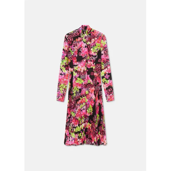 范思哲/Versace Women's Logo Orchid迷笛衬衫连衣裙 1008741-1A06619-5B100-小迈步海淘品牌官网