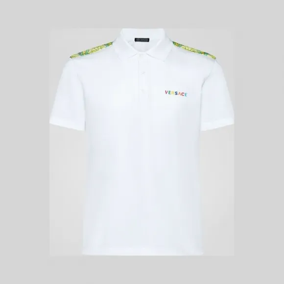 范思哲/Versace Fluo Barocco贴饰Polo衫 A83079-A230670_A001-小迈步海淘品牌官网