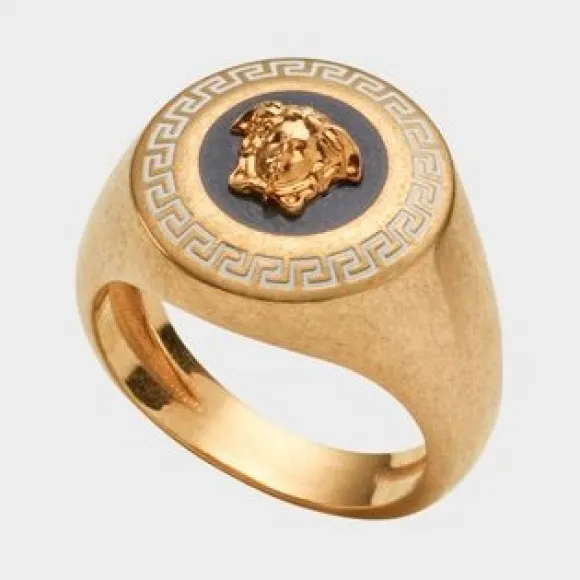 范思哲/Versace 珐琅美杜莎徽章戒指 DG5G550-DJMS_KNBOT-小迈步海淘品牌官网