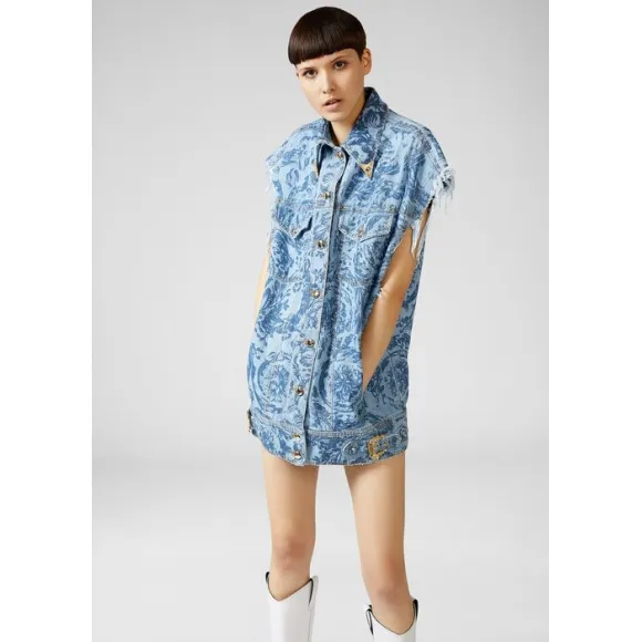 范思哲/Versace Baroque牛仔马甲 EB8HUA519-EAO93C_E904-小迈步海淘品牌官网