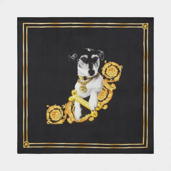 范思哲/Versace Audrey Versace 真丝围巾 - 黑色 方巾&围巾 IFO7001-IT01484_I7900-小迈步海淘品牌官网